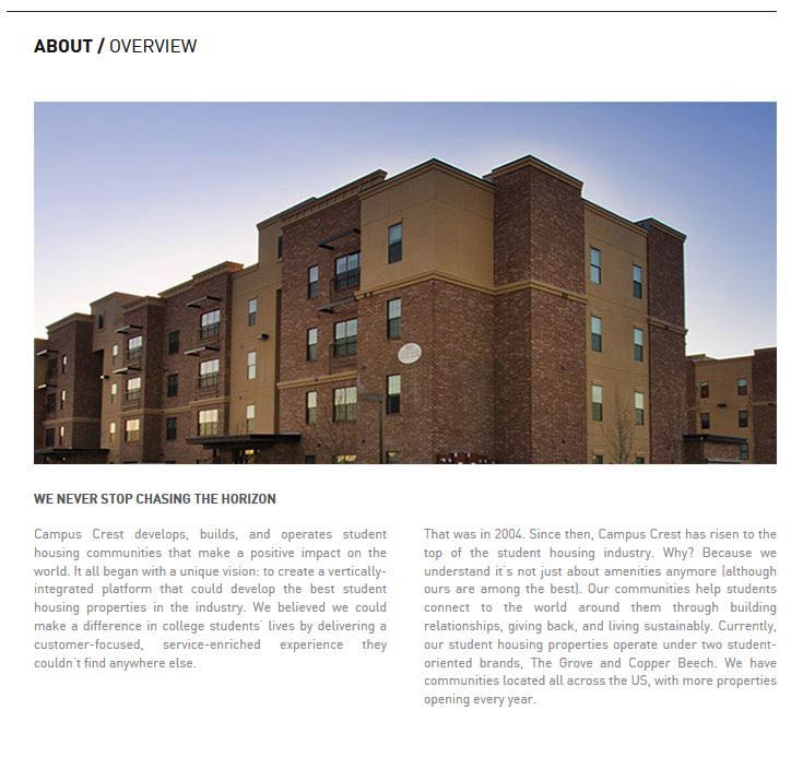 Testimonial for Chef’s Catering from Campus Crest Group | Chef's Catering